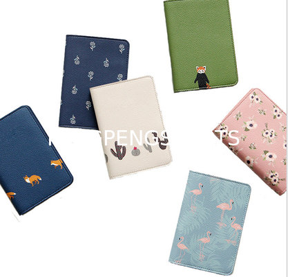 Cartoon PU leather storage bag card set Small fresh animal and plant document holder