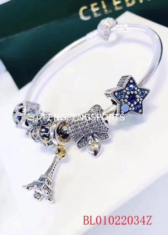 1:1   925 sterling silver bracelet with sky blue beads,OEM small MOQ ACCEPET!