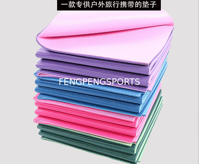 folded PVC yoga mat for outdoor use.a mat mainly for outdoor & traveling