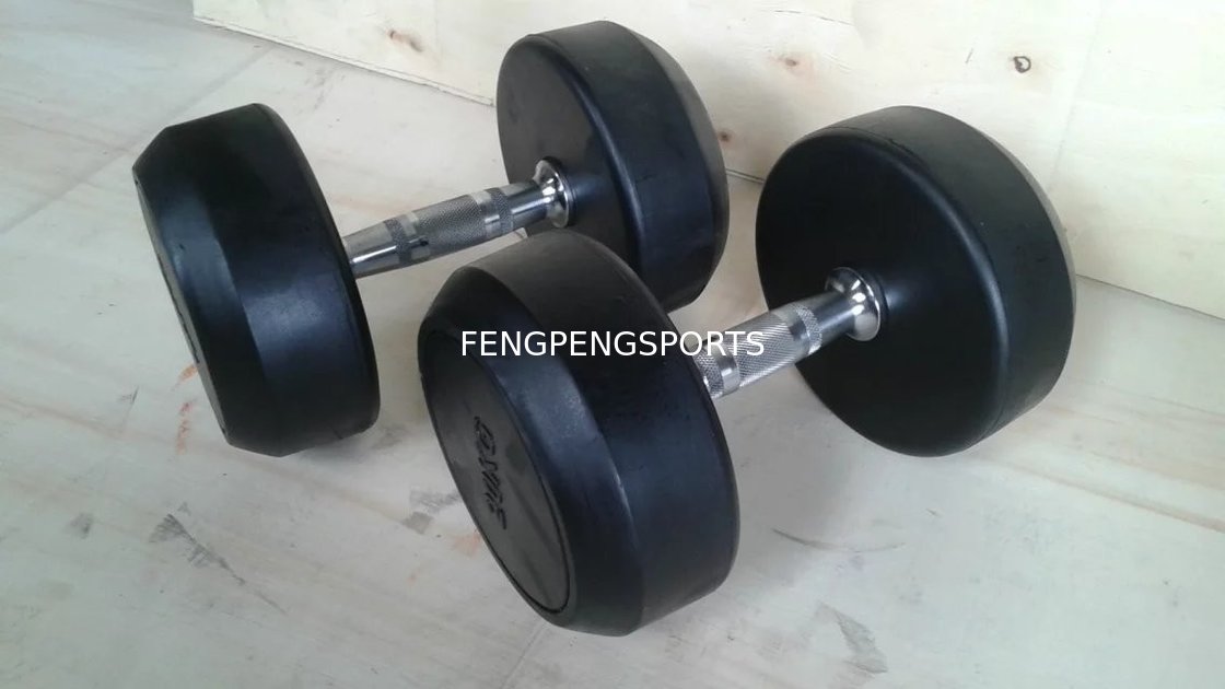 Round head rubberized dumbbell 2.5-50kg gym dedicated men's fitness cast iron dumbbell