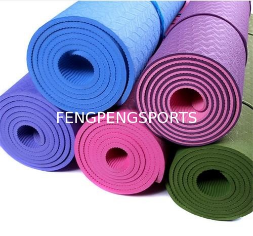 Eco friendly anti slip anti tear 6MM double color tpe yoga mat manufacturer
