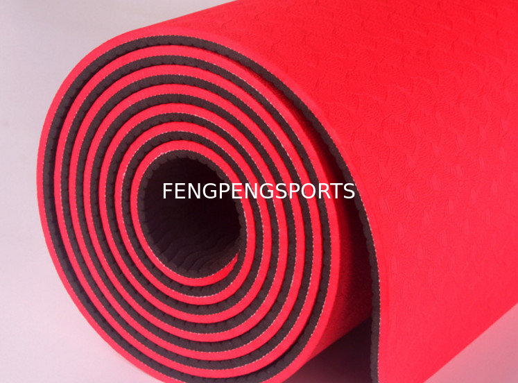Double color  high quality eco-friendly non-slip Fitness TPE yoga mat 183*61*6mm for new trainers
