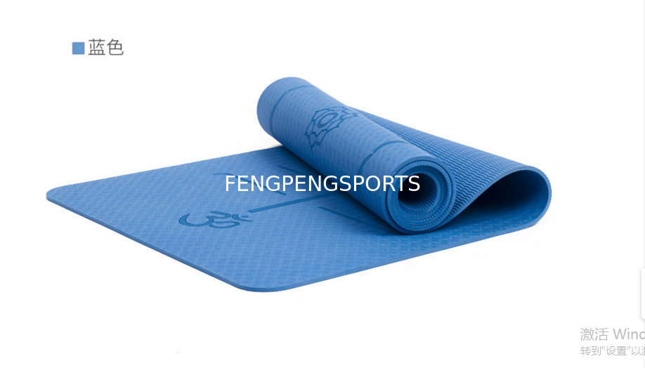 Yoga mat green odorless body line anti-slip fitness outdoor mat OEM logo