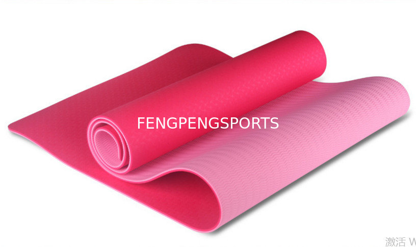 Two side color TPE yoga mat Non slip,Odorless ,durable microfiber TPE yoga mat with light weight