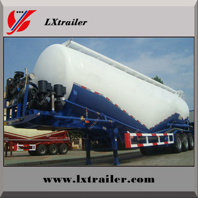 V / W Type Cement Trailer , Truck Powder Bulk Cement Tank Semi Trailer