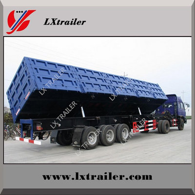cheap price 2,3, 4 axle tractor hydraulic cylinder side or rear end tipping dump truck semi trailer