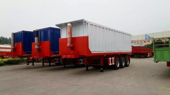 3 Axles Hydraulic Tail Lift Trailer / End Dump Trailer