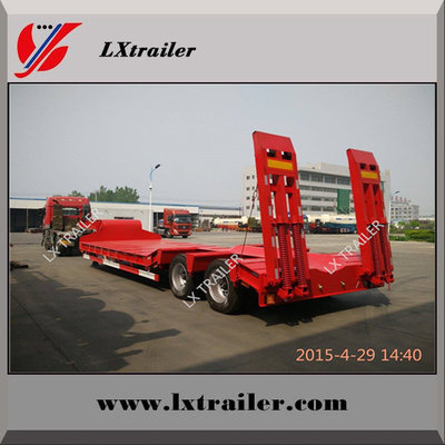 Liangxiang 3 axles flat low loader semi trailer / drop deck trailer