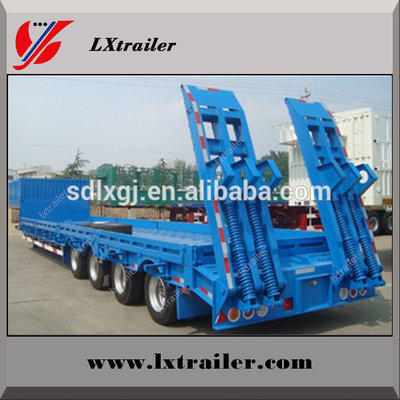 Liangxiang 3 axles flat low loader semi trailer / drop deck trailer
