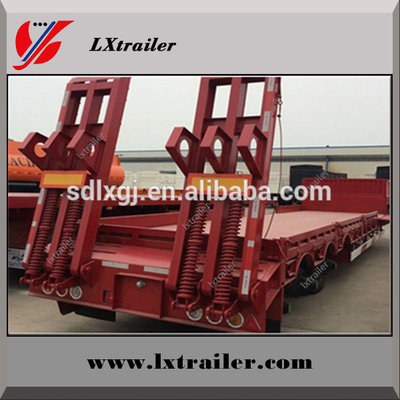Liangxiang 3 axles flat low loader semi trailer / drop deck trailer