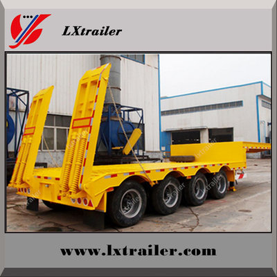 Liangxiang 3 axles flat low loader semi trailer / drop deck trailer