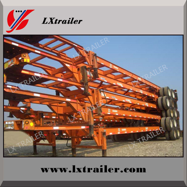 Hot sale 3 axle 40 ft skeleton used container trailer for sale