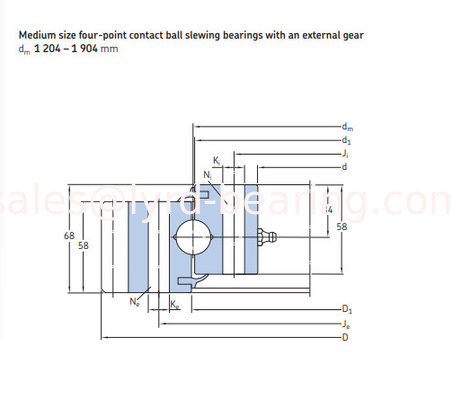 RKS.061.25.1534 SKF Slewing bearing with external gear ,1449x1668x68mm