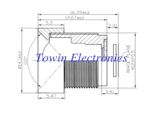 1/2.5" 2.98mm 5Megapixel  no distortion lens ,S mount lens ,CCL1250298MP lens for MT9M111 to MT90006,MT9P031
