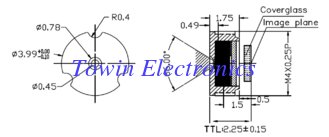 1/9"  1.5mm low distortion lens ,S mount lens2% ,CCL1901532 lens ,TTL 2.25mm, very compact design lens