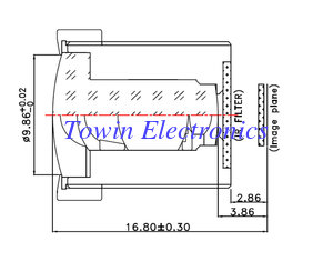 1/4"  2.0mm  wide angle S mount lens ,HFOV120 degree, F2.0, good for Aptina MT9P031,very compact design CCL14020MPF