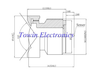 1/2.5" 3mm  wide angle S mount lens  , HFOV 132 degree, F2.4, good for Aptina MT9P031,CCL125030MPF