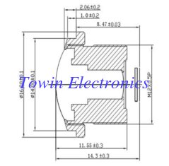 1/2.7" 1.5  mm  wide angle S mount lens  , HFOV 132 degree, F2.4, good for Aptina MT9P031,CCL127015MP