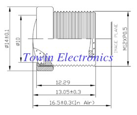 1/2.8" 2.4 mm  wide angle S mount lens  , HFOV 134 degree, F1.8, good for Aptina MT9P031,CCL128024MPF
