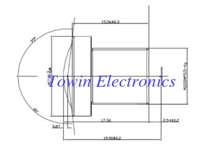 1/2.3" 1.7mm  wide angle S mount lens  , HFOV 190 degree, F2.4 good for Aptina MT9P031,CCL12301724MPF
