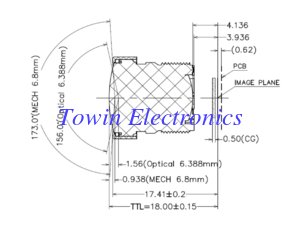 1/2.8" 2.6 mm  wide angle S mount lens  , HFOV 130 degree, F2.0 good for Aptina MT9P031,CCL12802620MPF