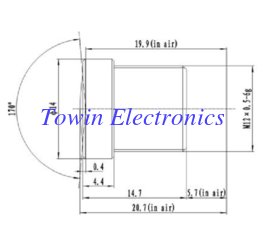 1/2.5" 2.8mm  wide angle S mount lens  , HFOV 121 degree, F2.6 good for Aptina MT9P031,S02812512126