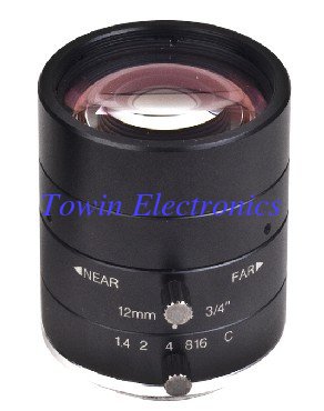 1" 20mm,  IR Corrected C mount  machine vision lens, for Sony IMX174 , Low distortion less 1% , for LPR/ANPR