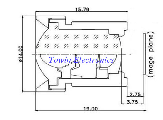 1/2.5" 3.5mm F2.8 ,5Megapixel Low distortion less than 0.4%, S mount ,CCL125035MP  lens for MT9P001, IMX298, OV16E10