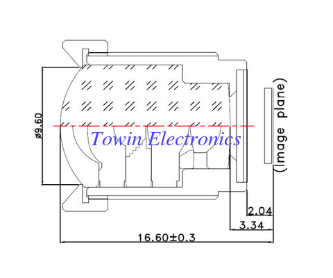 1/3.2" 2.6mm F2.8 ,2 Megapixel Low distortion less  S mount ,CCL132026MPlens for MT9P001, IMX298, OV2715