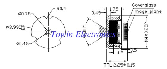 1/9"  1.5mm low distortion lens ,S mount lens2% ,CCL1901532 lens ,TTL 2.25mm, very compact design lens
