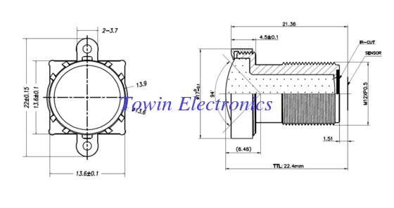 1/3" 2.7mm 3 Megapixel low distortion lens less than 1% ,F2.0 CCLN13027MPF  lens ,motion capture
