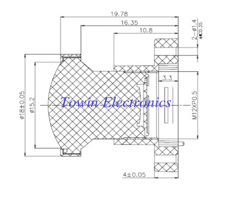 1/3"  2.3mm  8 Megapixel wide angle S mount lens ,HFOV125 degree, F2.0 , good for Aptina MT9P031,  CCL13023MPFR