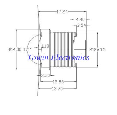 1/3"  2.1mm  4 Megapixel wide angle S mount lens ,HFOV125 degree, F1.4 , good for Aptina MT9P031, CCL13021MPR3
