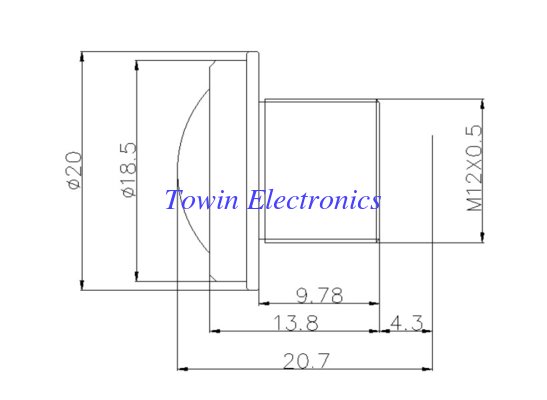 1/4"  1.6mm  wide angle S mount lens ,HFOV132 degree, F2.0 , good for Aptina MT9P031,CCL14016MP