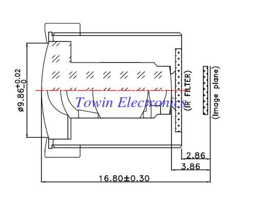 1/4"  2.0mm  wide angle S mount lens ,HFOV120 degree, F2.0, good for Aptina MT9P031,very compact design CCL14020MPF