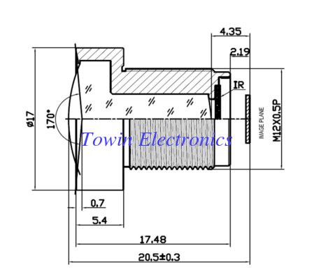 1/4"  2.2mm  wide angle S mount lens ,HFOV 95 degree, F2.5, good for Aptina MT9P031,very compact design CCL14022MPFL
