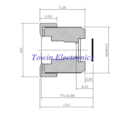 1/4"  2.3mm  wide angle S mount lens ,HFOV 95 degree, F2.5, good for Aptina MT9P031,very compact design CCL14023MPFR