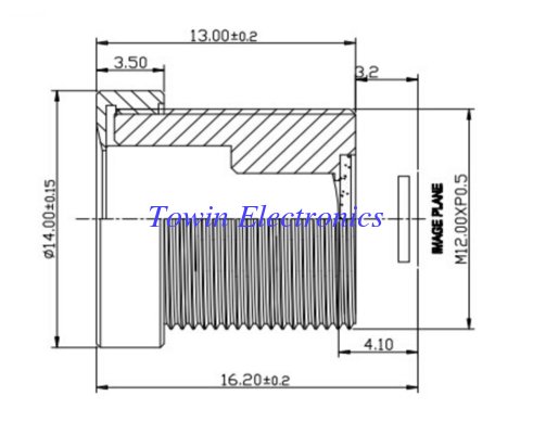 1/4"  2.6mm  wide angle S mount lens ,HFOV 115 degree, F2.0, good for Aptina MT9P031,very compact design CCL14026MP