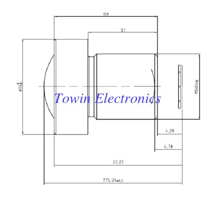 1/2.3" 2.7 mm  wide angle S mount lens , 16 megapixel , HFOV 123 degree, F2.5, good for Aptina MT9P031,CCL123027MP
