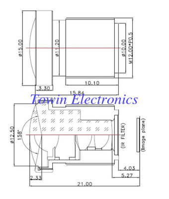 1/2.5" 3.1  mm  wide angle S mount lens  , HFOV 132 degree, F2.4, good for Aptina MT9P031,CCL125031MPF