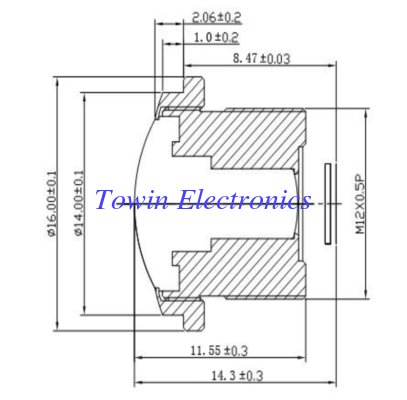 1/2.7" 1.5  mm  wide angle S mount lens  , HFOV 132 degree, F2.4, good for Aptina MT9P031,CCL127015MP
