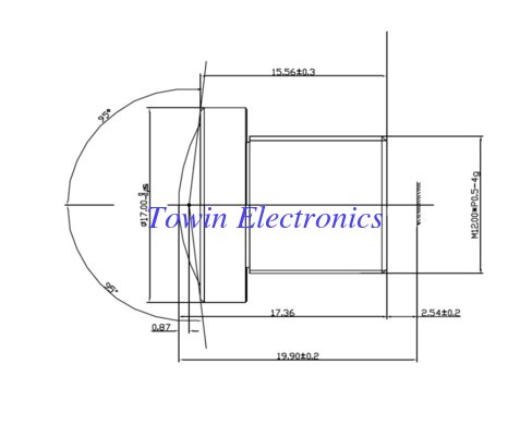 1/2.3" 1.7mm  wide angle S mount lens  , HFOV 190 degree, F2.4 good for Aptina MT9P031,CCL12301724MPF