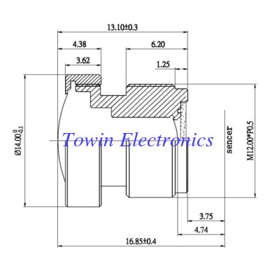1/2.8" 2.3 mm  wide angle S mount lens  , HFOV 145 degree, F2.2 good for Aptina MT9P031,CCL12802322MPF