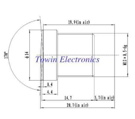1/2.5" 2.8mm  wide angle S mount lens  , HFOV 121 degree, F2.6 good for Aptina MT9P031,S02812512126