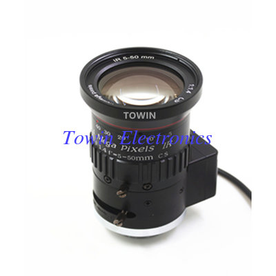 1/2.7" vari-focal 5-50mm F1.4 Megapixel CS mount  IR corrected lens, manual iris , good for Day& Night surveillance