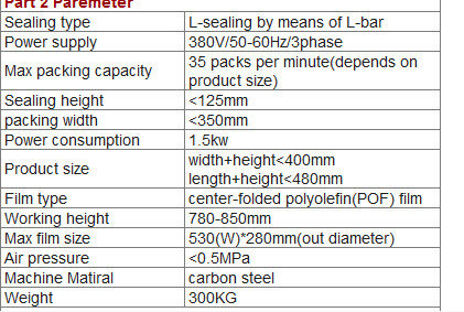 Automatic L-Bar Shrink Sealing Packing Machine