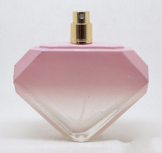Pink Square Glass Perfume Bottles 100ml With Full Around Printing Surface