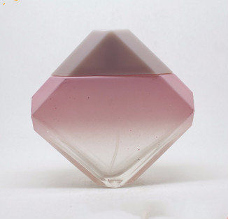 Pink Square Glass Perfume Bottles 100ml With Full Around Printing Surface