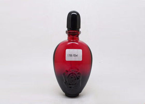 Red And Black 60ml Refillable Empty Scent Bottles 170mm Height With Silver Crimp Pump