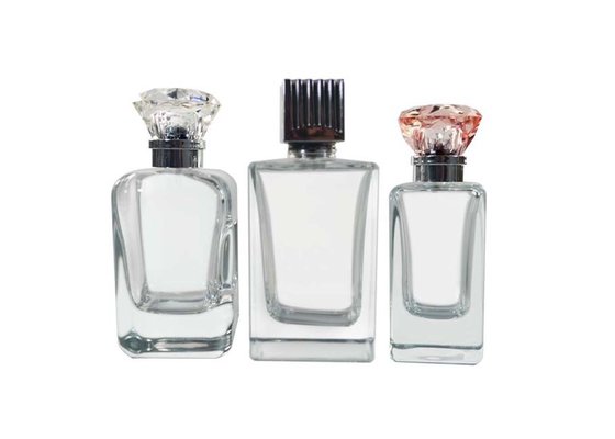 Portable Refillable Empty Glass Perfume Bottle Light Weight With Plastic Cap